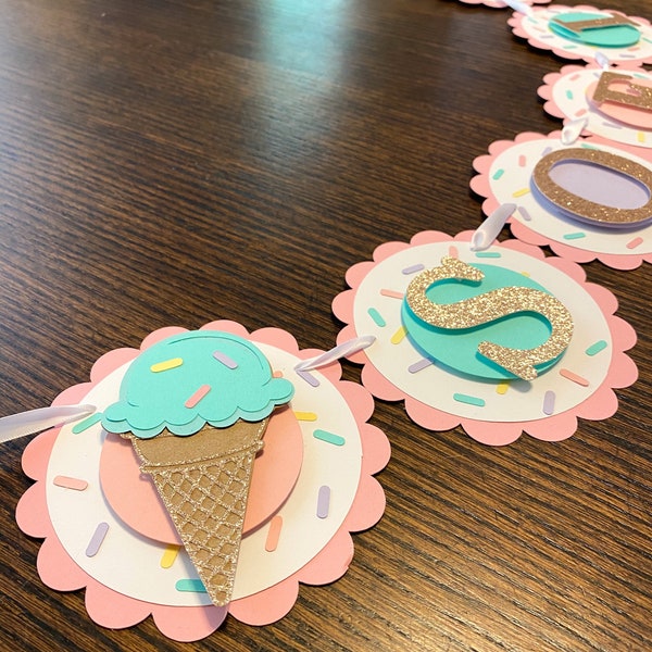 Ice Cream Party Banner - Etsy