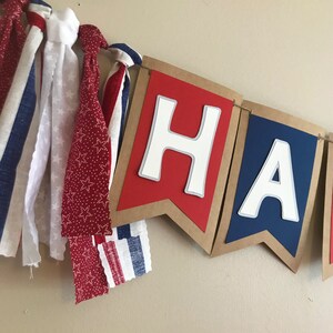 Patriotic Birthday Banner, Red White and Blue, American Theme, Fourth ...