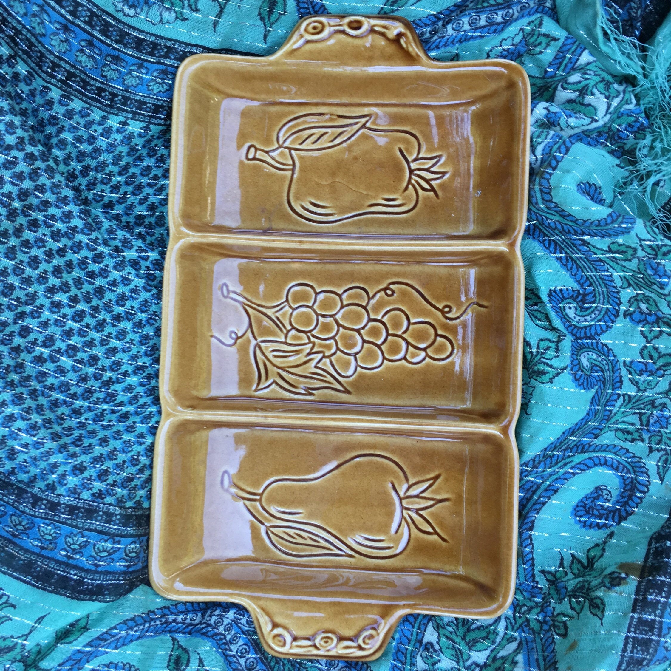 Vintage 3 Compartment Serving Tray Made in USA - Etsy