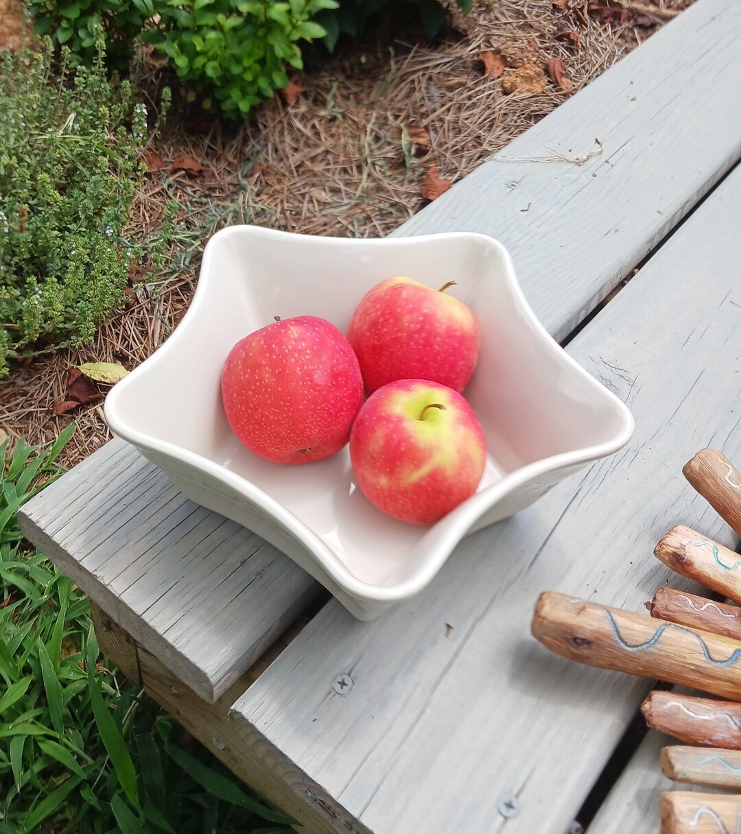 Longaberger Star Shaped Chip Dish 9 Inch White - Etsy