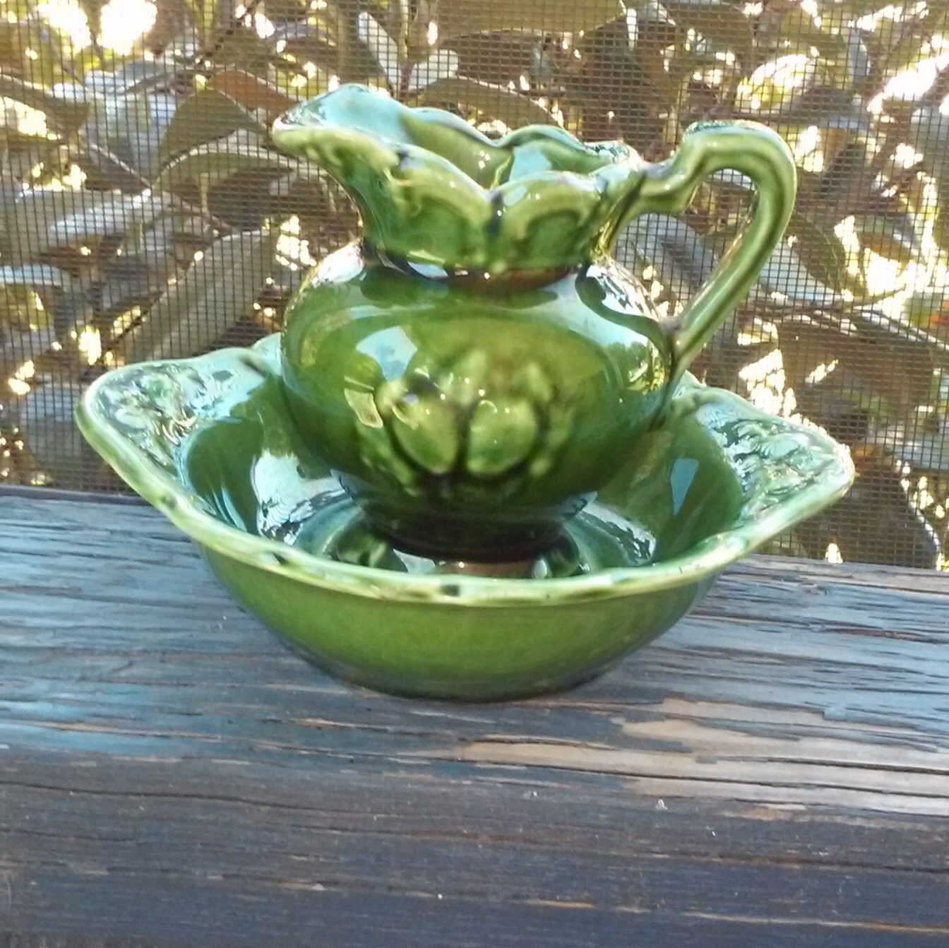 Miniature Ceramic Pitcher With Basin - Etsy