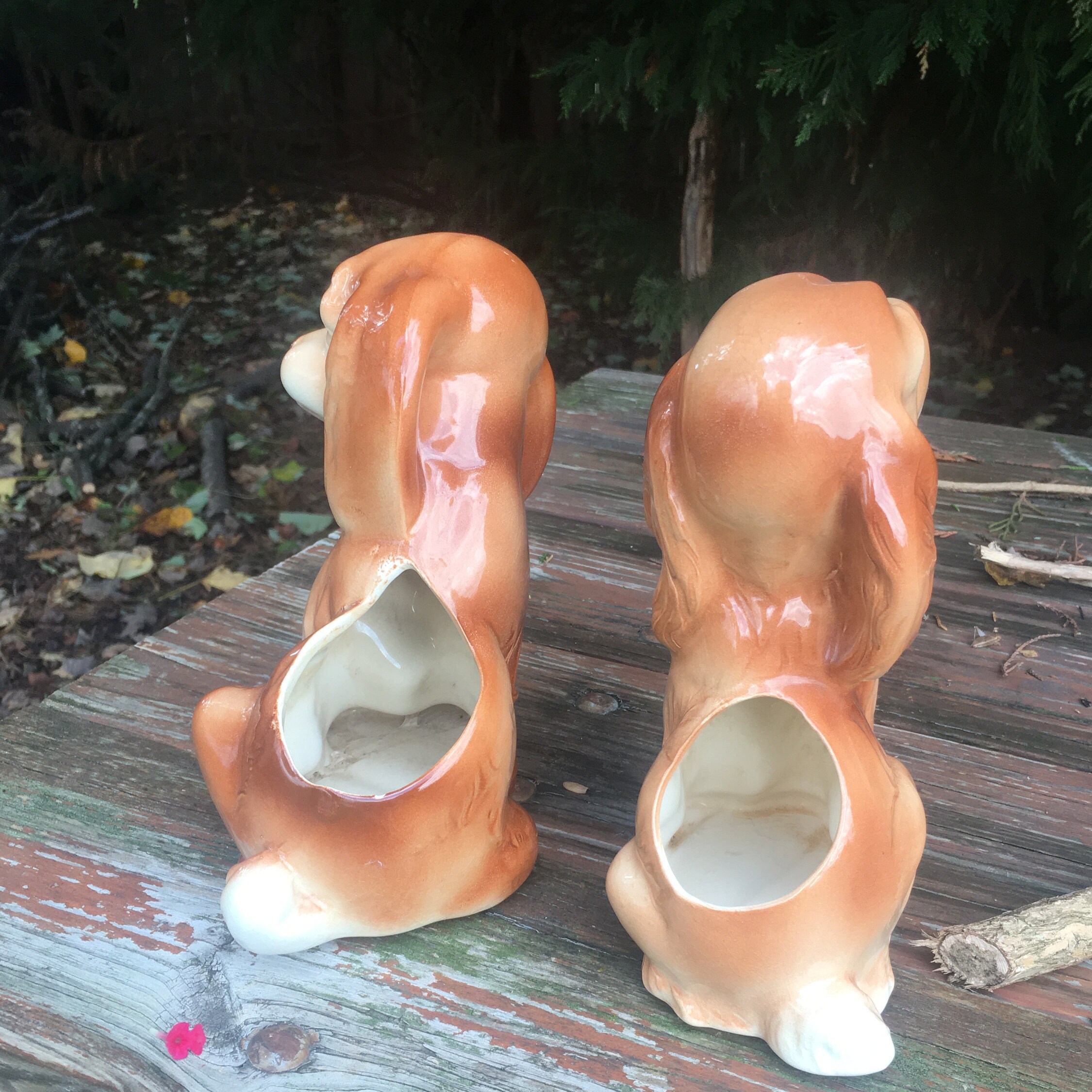 Vintage Royal Copely Cocker Spaniel Ceramic Planters or Pencil Holders ...