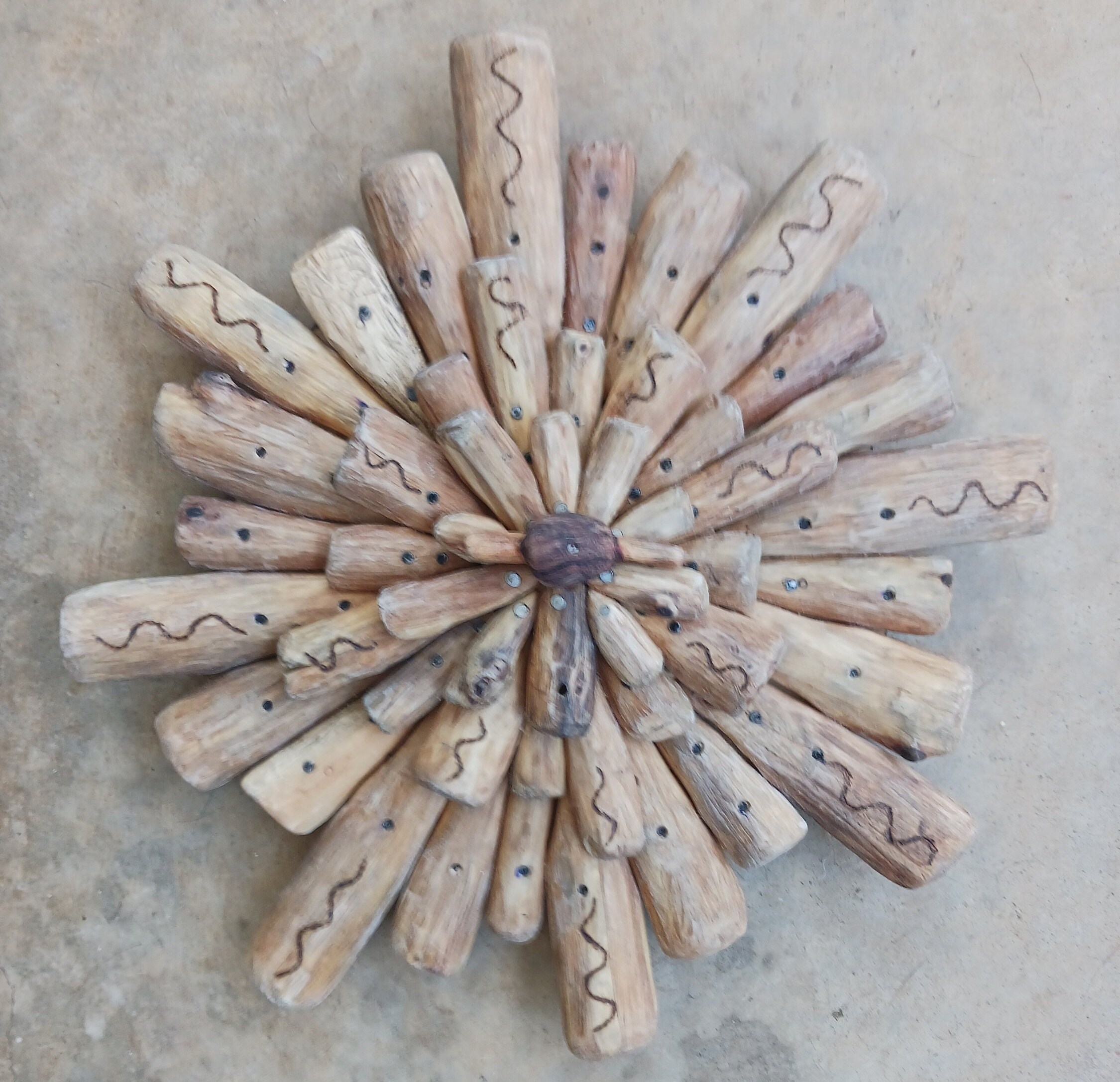 Ghost Wood or Driftwood Starburst Wall Decor 12 Inch Diameter - Etsy