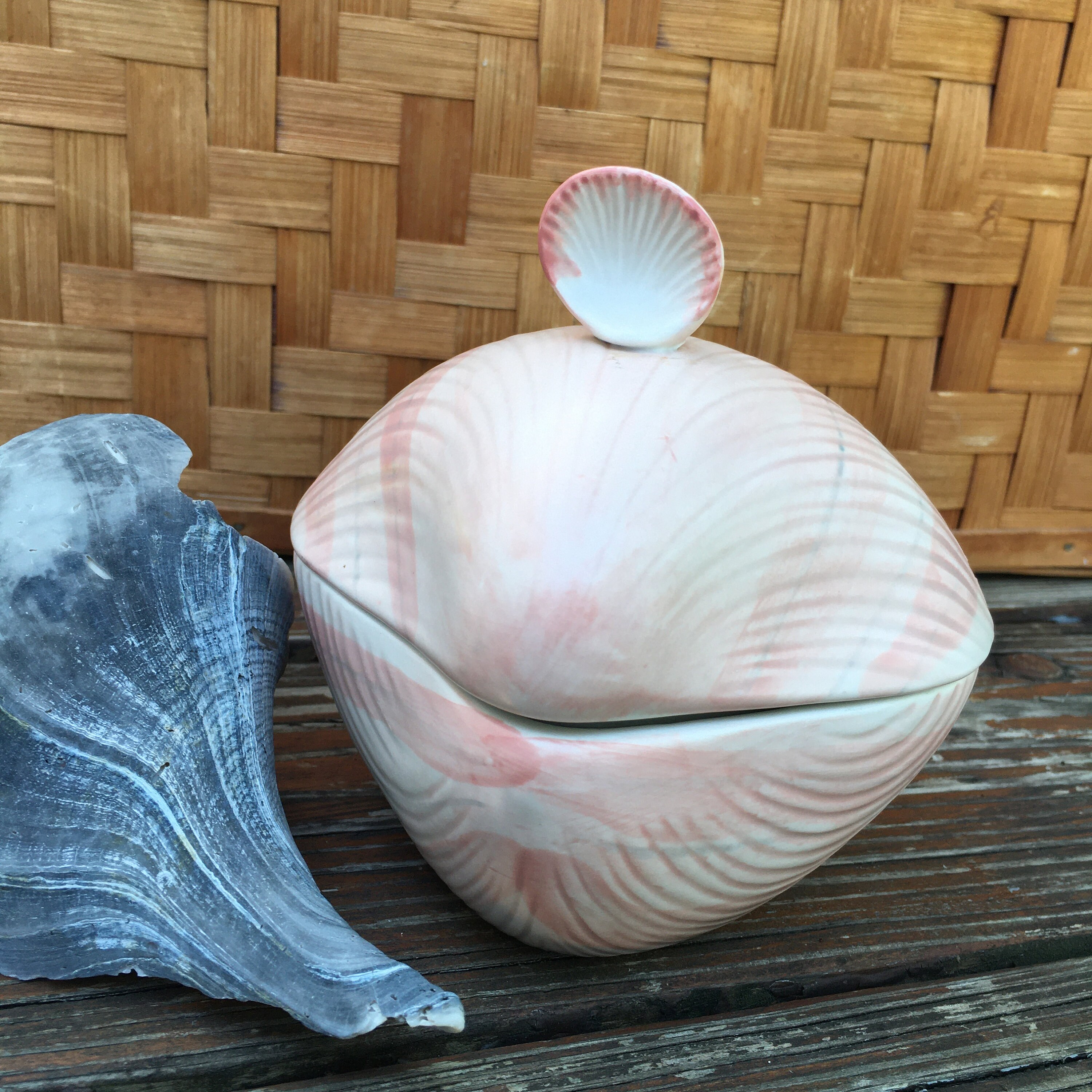 Vintage Fitz and Floyd Shell Shaped Trinket Box 1976 - Etsy