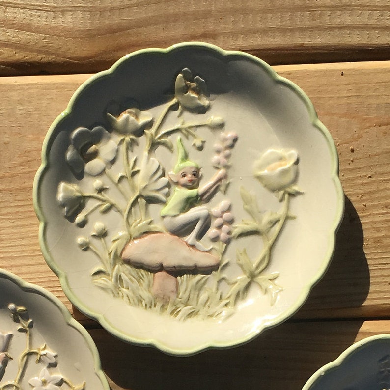 Pixie Plates by Andrea set of 4 Ceramic Wall Decor for Kids - Etsy