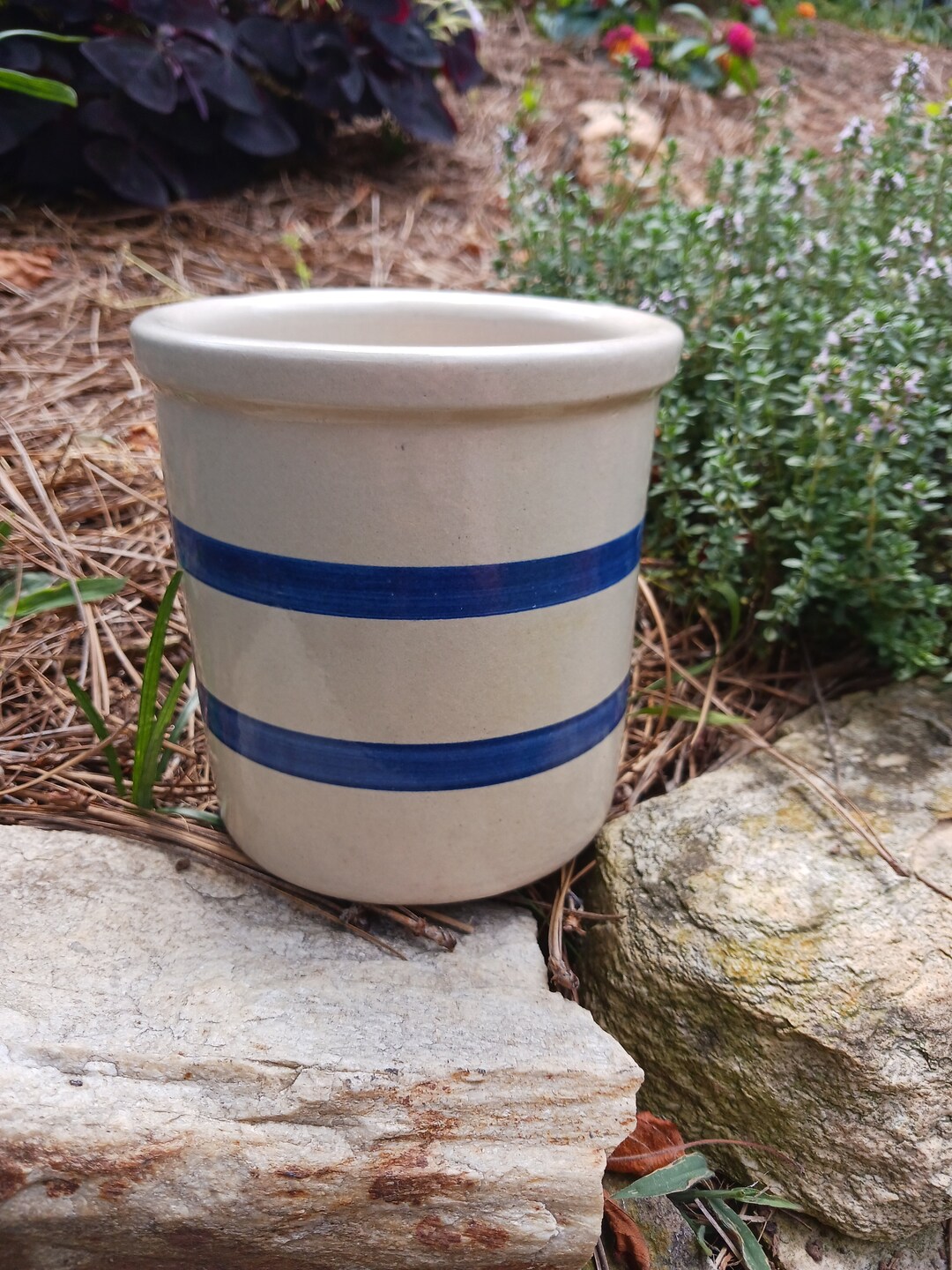 Robinson Ransbottom 1 Quart High Jar Blue Stripe - Etsy