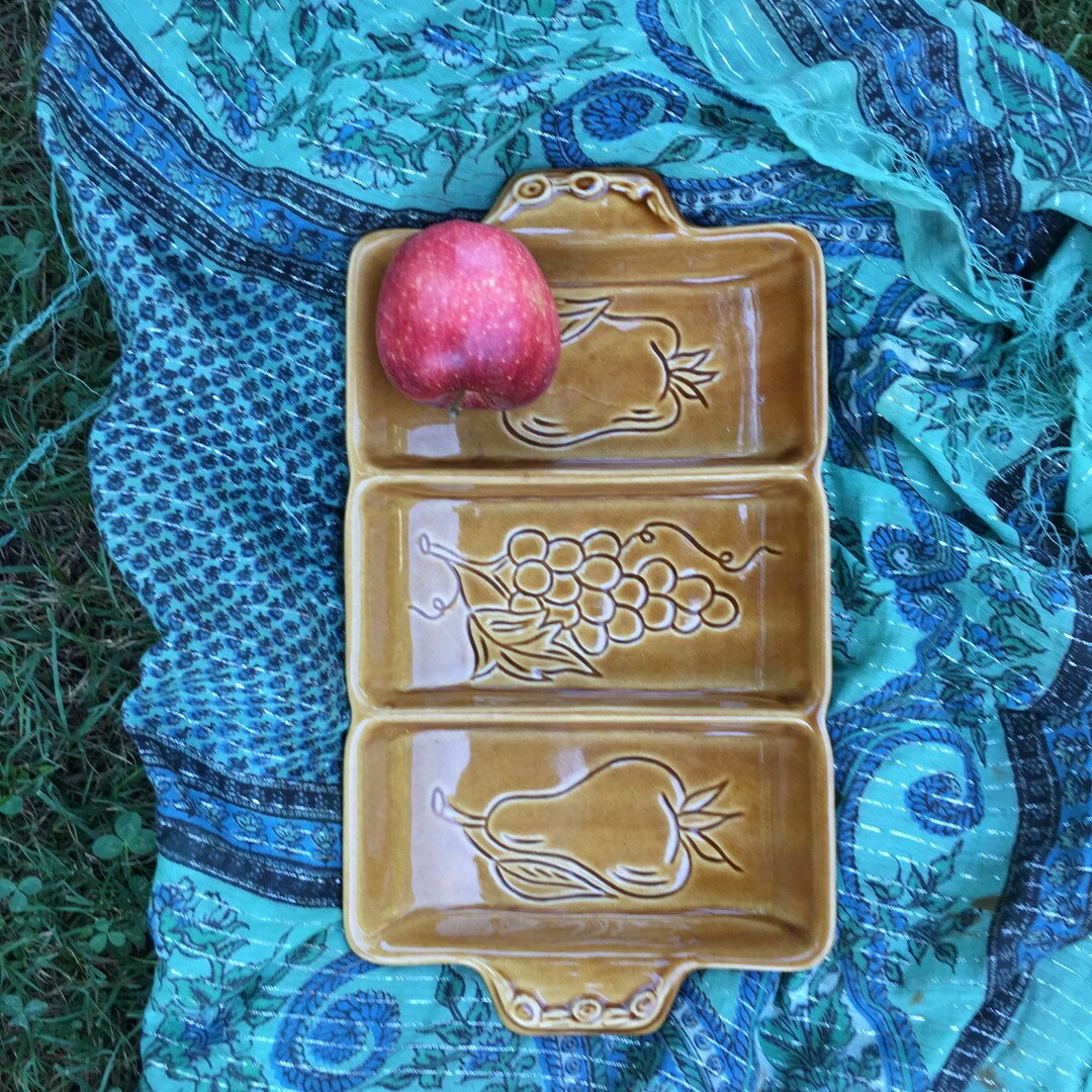 Vintage 3 Compartment Serving Tray Made in USA - Etsy