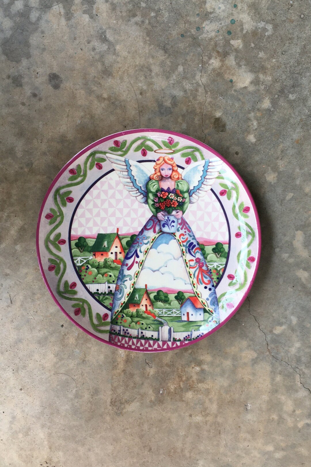 Jim Shore 11 Inch Plate Angels Four Seasons Includes Custom Wood Plate ...