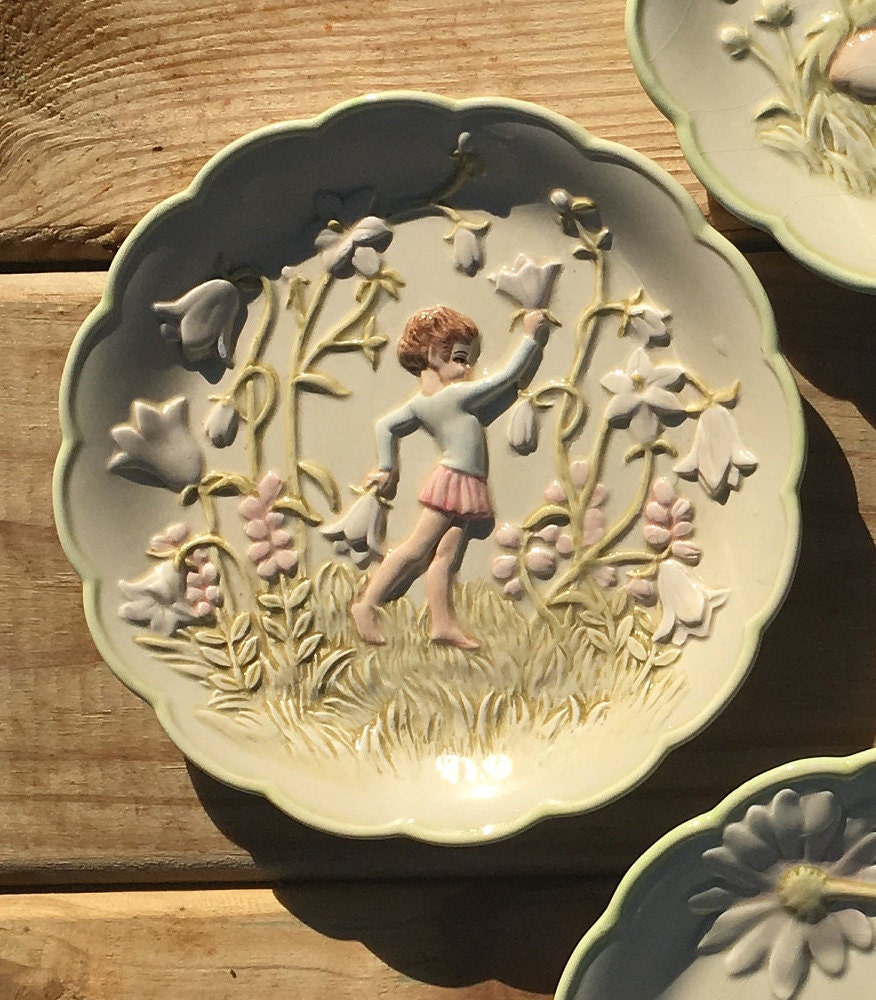 Pixie Plates by Andrea set of 4 Ceramic Wall Decor for Kids - Etsy