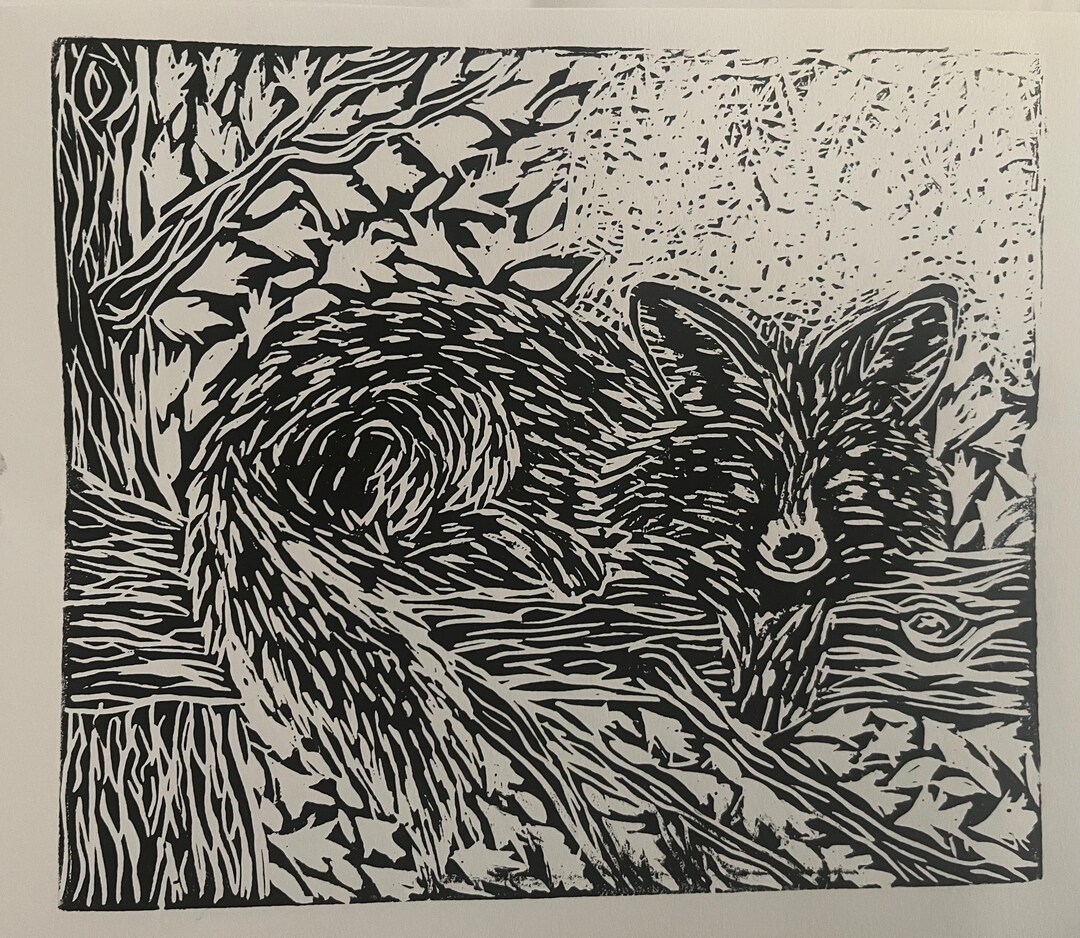 Fox Print, Lino Print, Original Art, Wall Art, Fox Art, Limited Edition ...