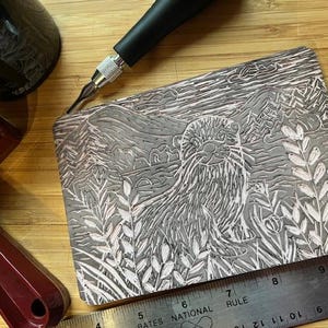 River Otter Print, Block Print, Nature Art, Wall Art, Limited Edition ...