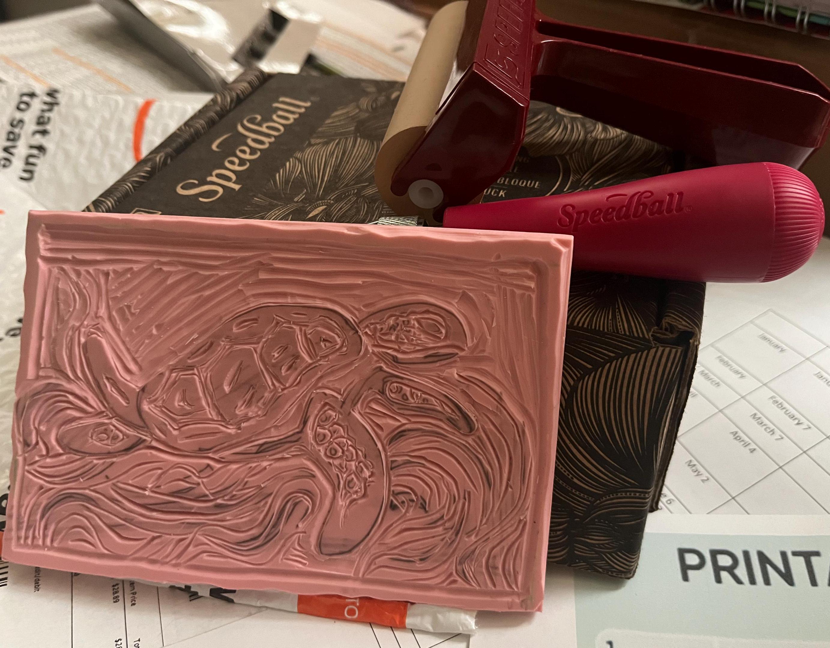 Sea Turtle Block Print, Lino Print, ORIGINAL Print, Hand Pressed Print ...