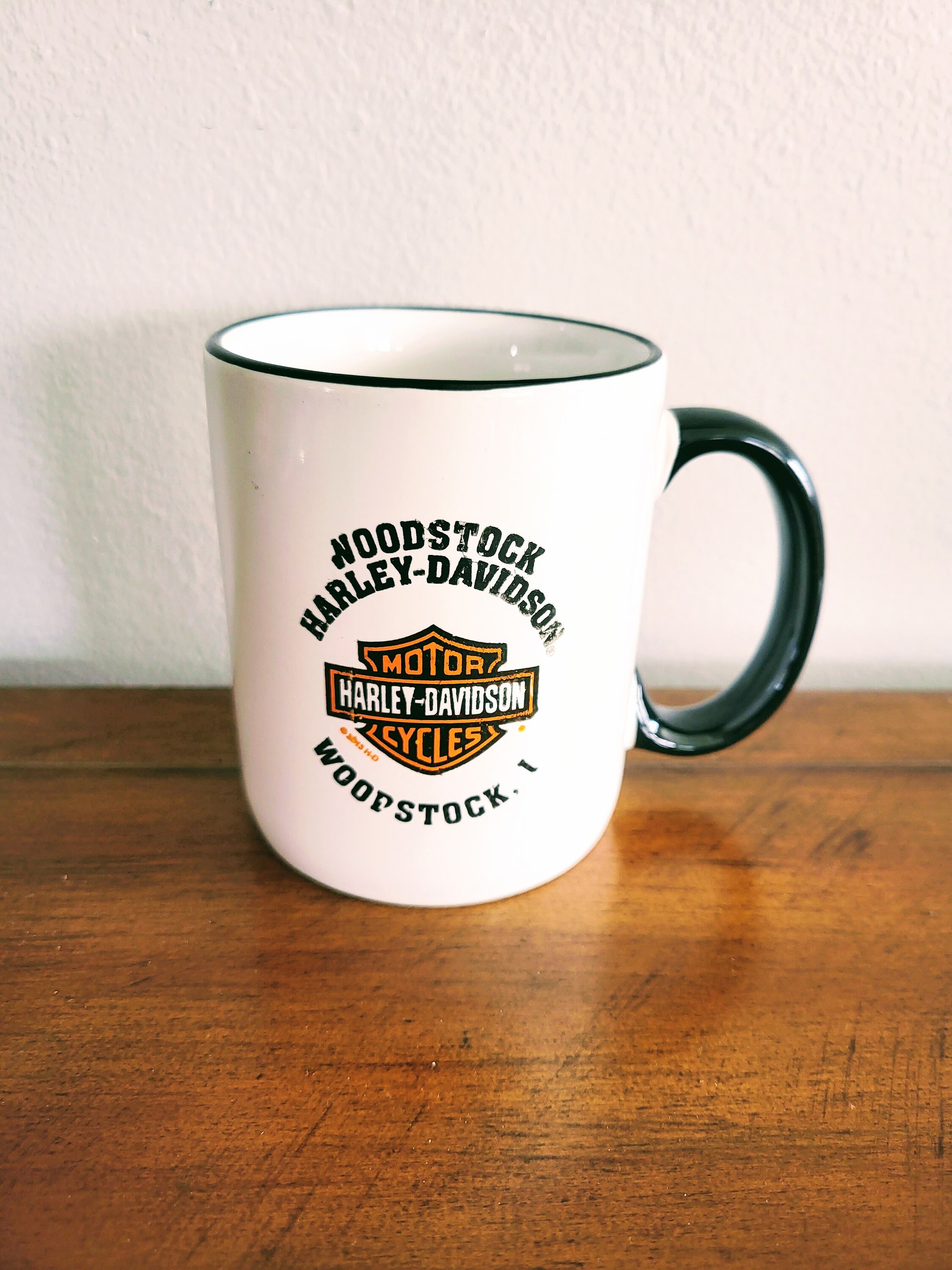 HARLEY DAVIDSON Coffee Mug/white Ceramic Harley 's Logo Woodstack ...