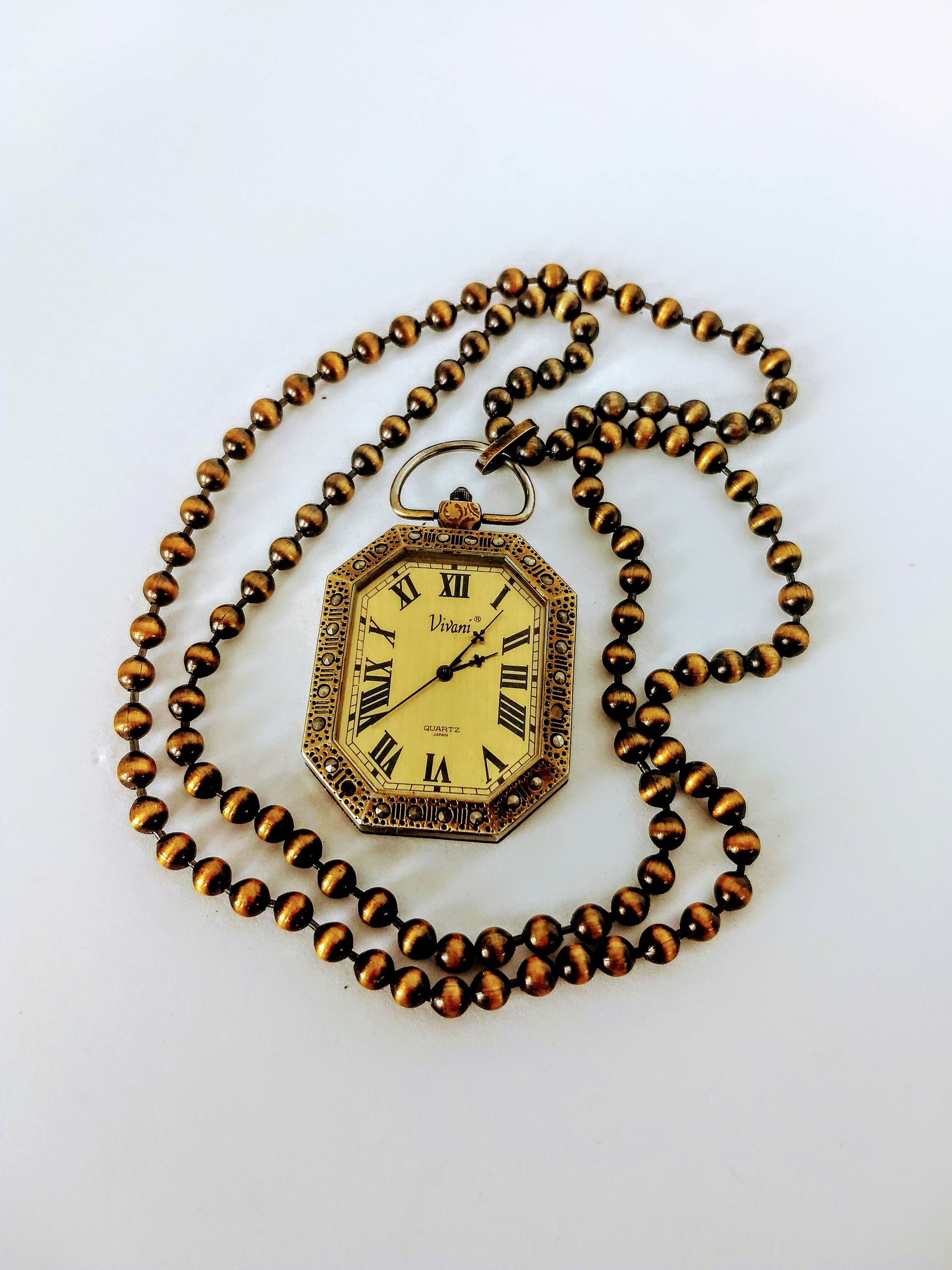 Antique Style Pocket Watch Pendant Necklace/engraved Décor Brass Gold ...