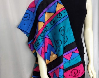 Narrow Pink Scarf, Printed Double Sided Silk Twill, Made in Italy ...