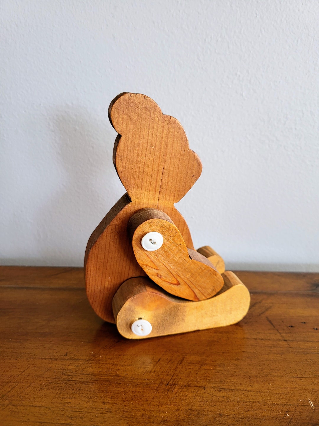 Vintage Wooden Bear Toy Figurine/country Style Handcrafted Natural ...