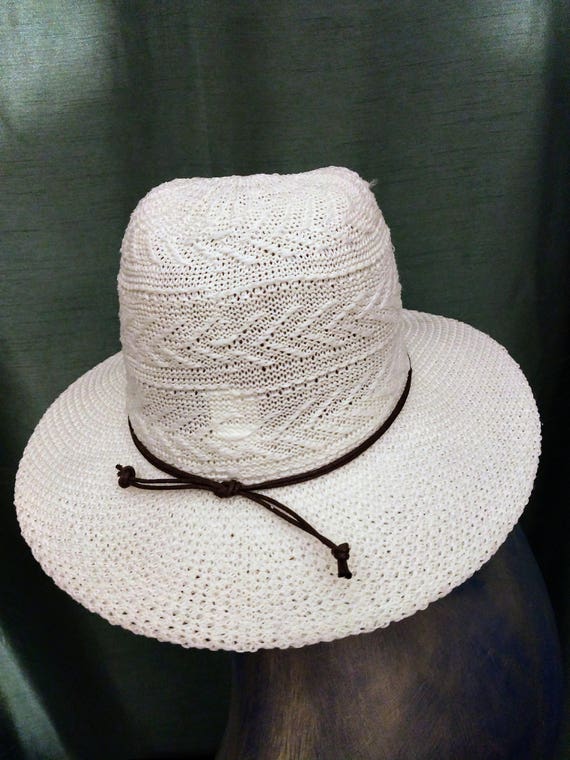 Vintage Classic Fedora Hat/ Ivory Summer Hat/Italian … - Gem