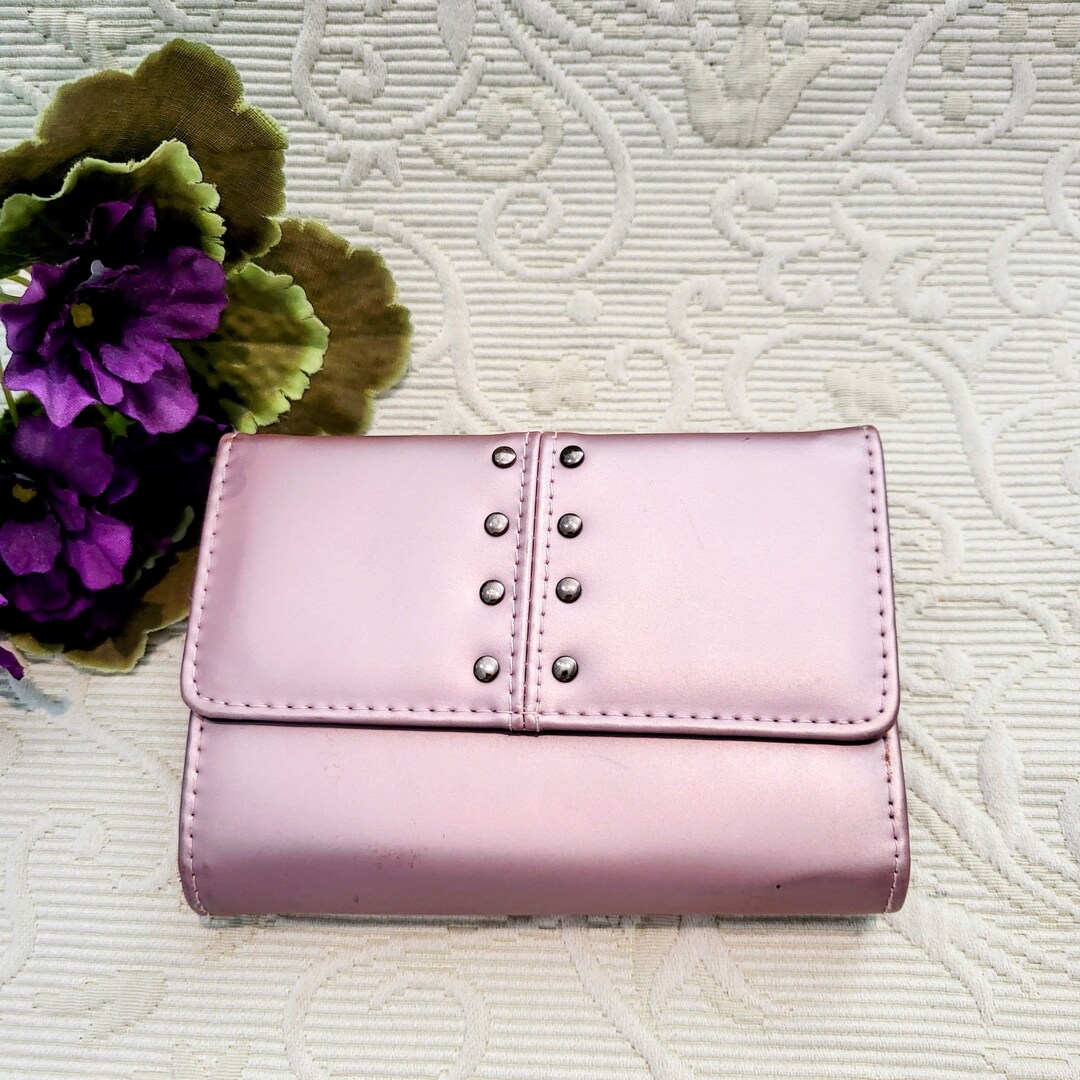 SAFE KEEPER Folded Pearly Pink Faux Leather Women Wallet RFID Blocking ...