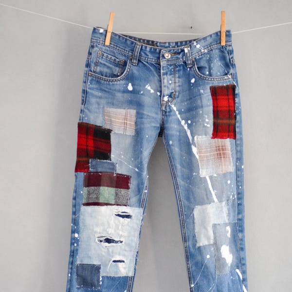 Mens Reworked Jeans - Etsy