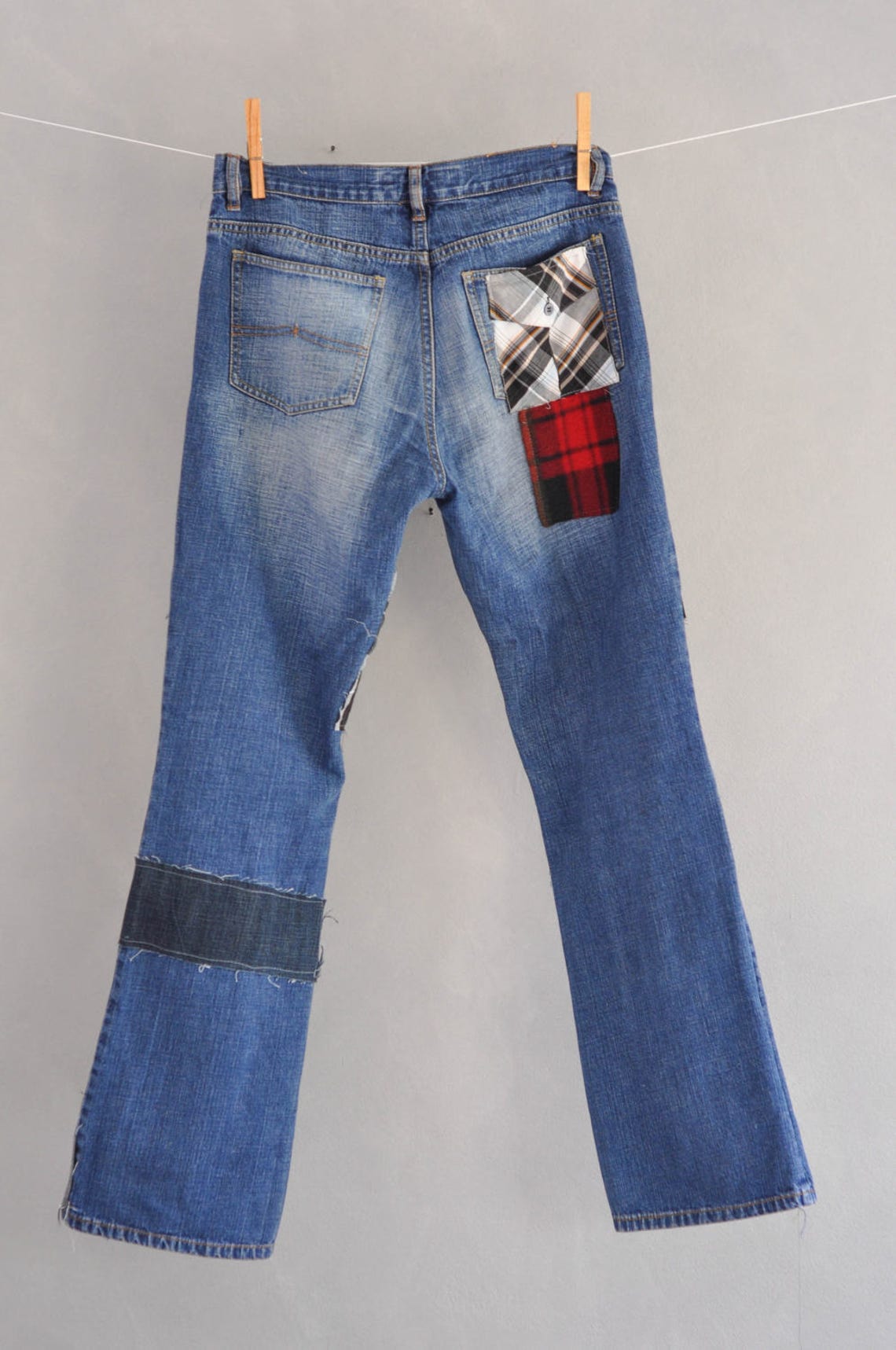 Woman Jeans /patched Denim / Patched Jeans / Vintage Jeans / - Etsy