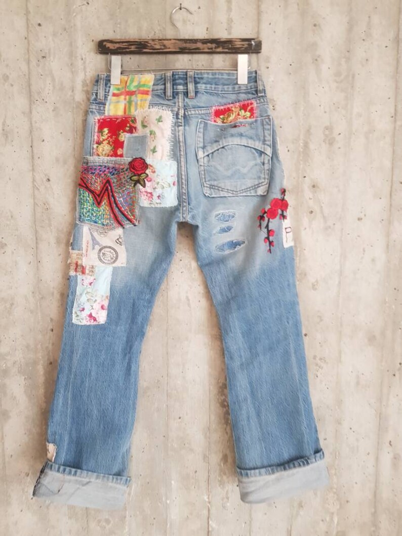 All SIZES High Waist Destroyed Boyfriend Jeans Distressed and - Etsy