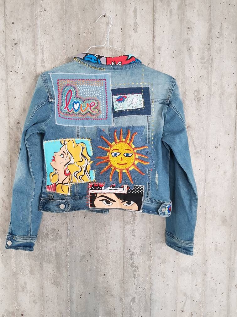 Woman Vintage Denim Jacket Medium Blue Wash Authentic Gift - Etsy