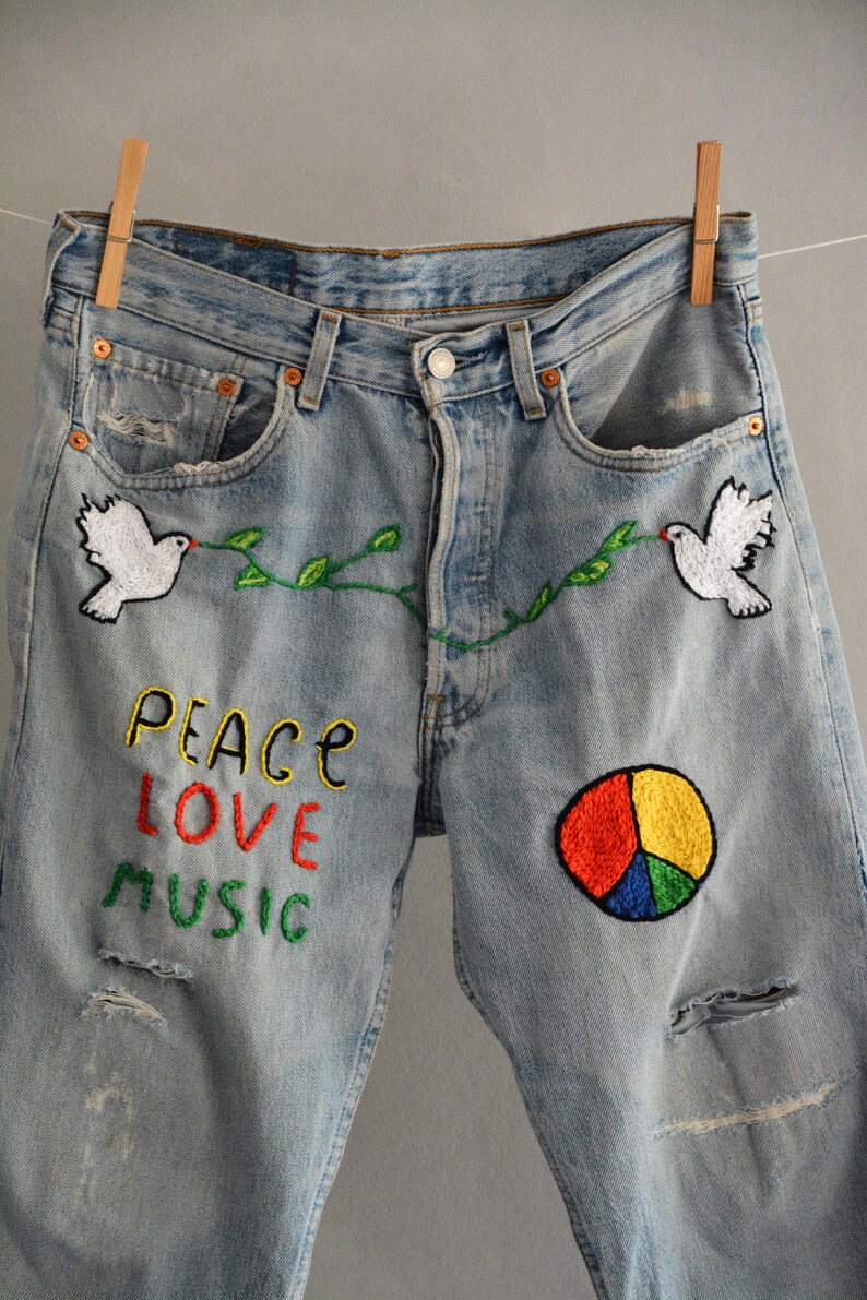 All SIZES High Waist Destroyed Boyfriend Jeans Distressed and | Etsy