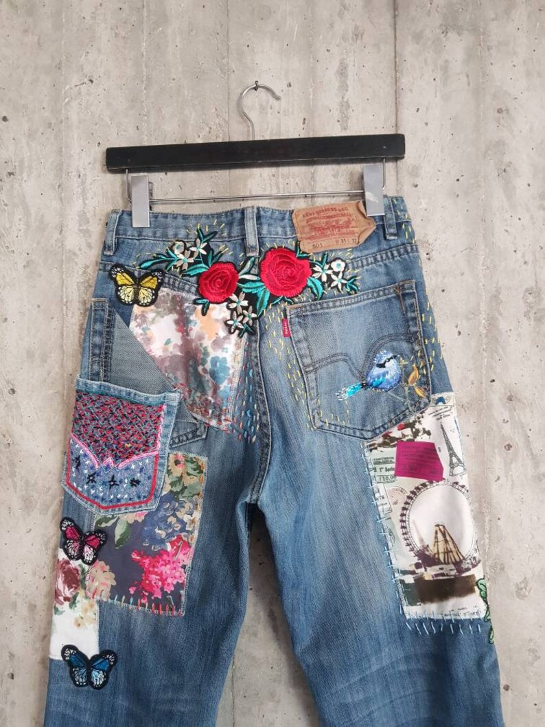 All SIZES High Waist Destroyed Boyfriend Jeans Distressed and | Etsy