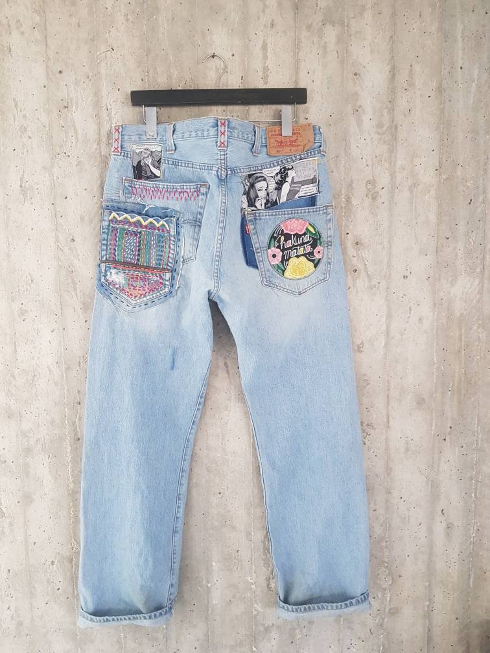 All SIZES High Waist Destroyed Boyfriend Jeans Distressed and | Etsy
