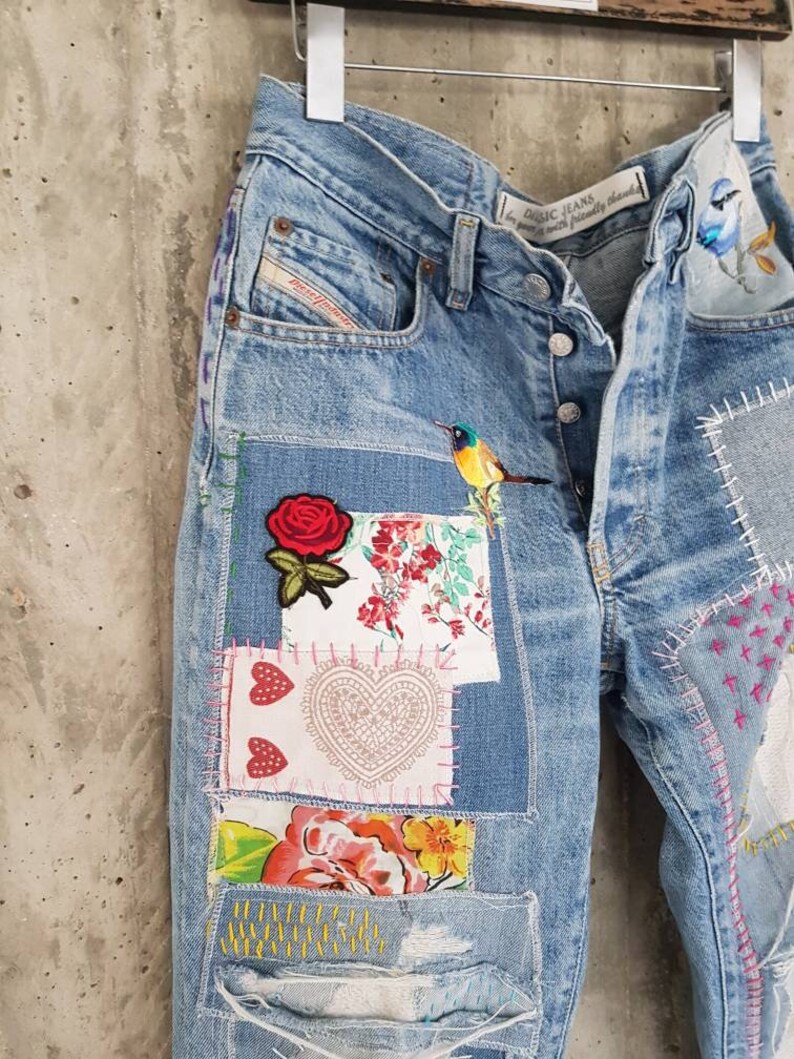 All SIZES High Waist Destroyed Boyfriend Jeans Distressed and | Etsy