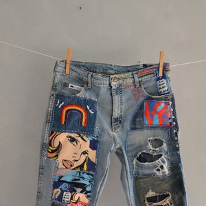 All SIZES High Waist Destroyed Boyfriend Jeans Distressed and - Etsy