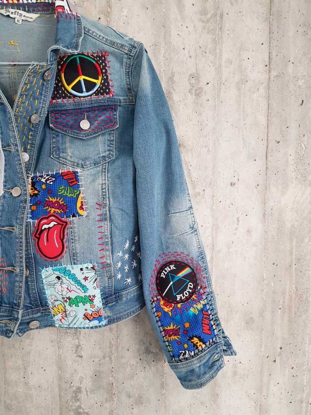 Woman Vintage Denim Jacket Medium Blue Wash Authentic Gift Womens Jean ...