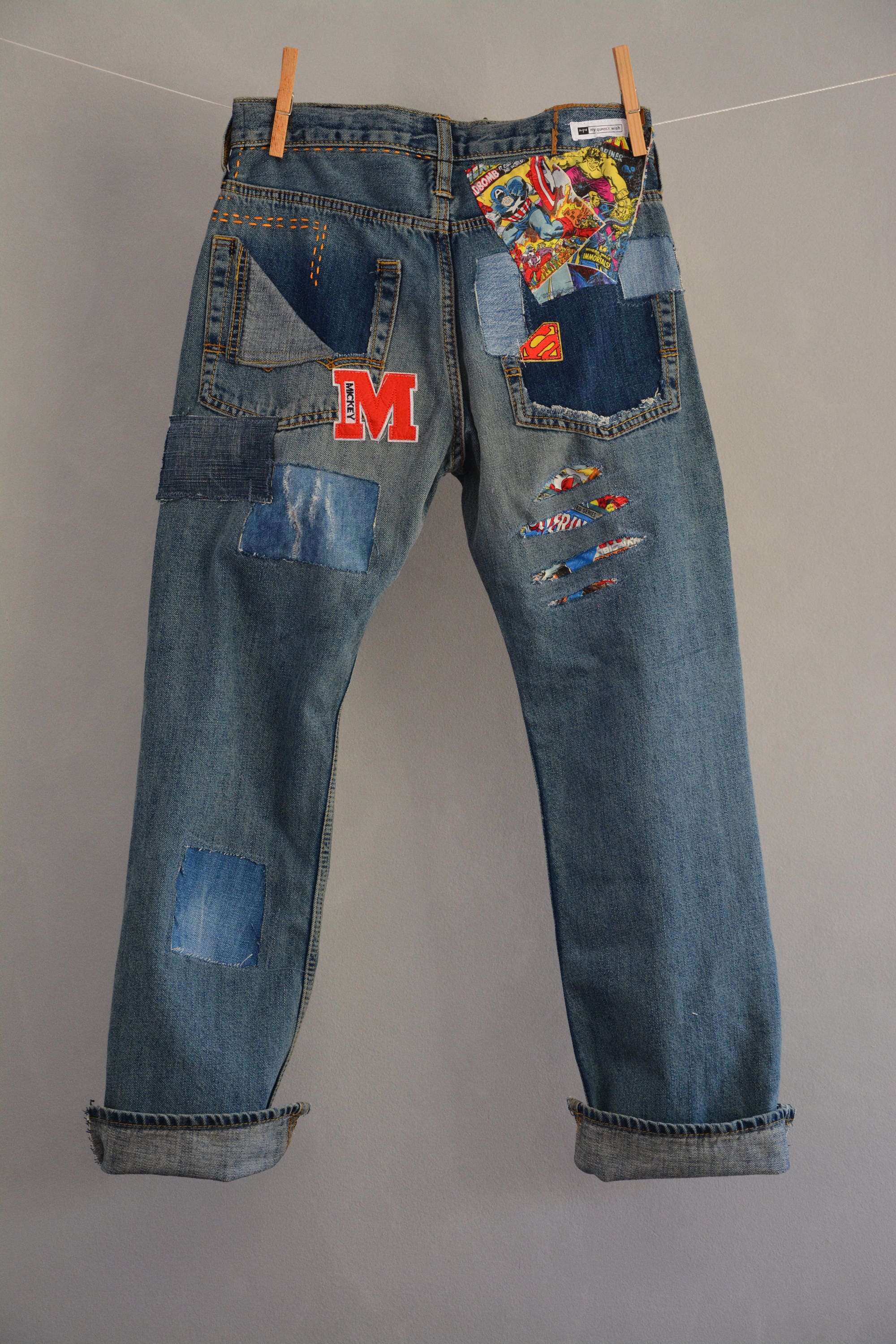 All SIZES High Waist Destroyed Boyfriend Jeans Distressed and | Etsy