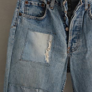 Salvaged Boyfriend Jeans Distressed Rustic Thrashed 90's Boho Classic ...