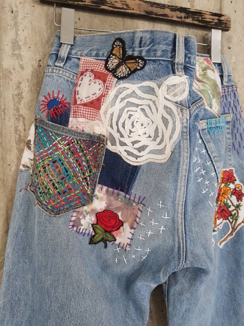 All SIZES High Waist Destroyed Boyfriend Jeans Distressed and | Etsy