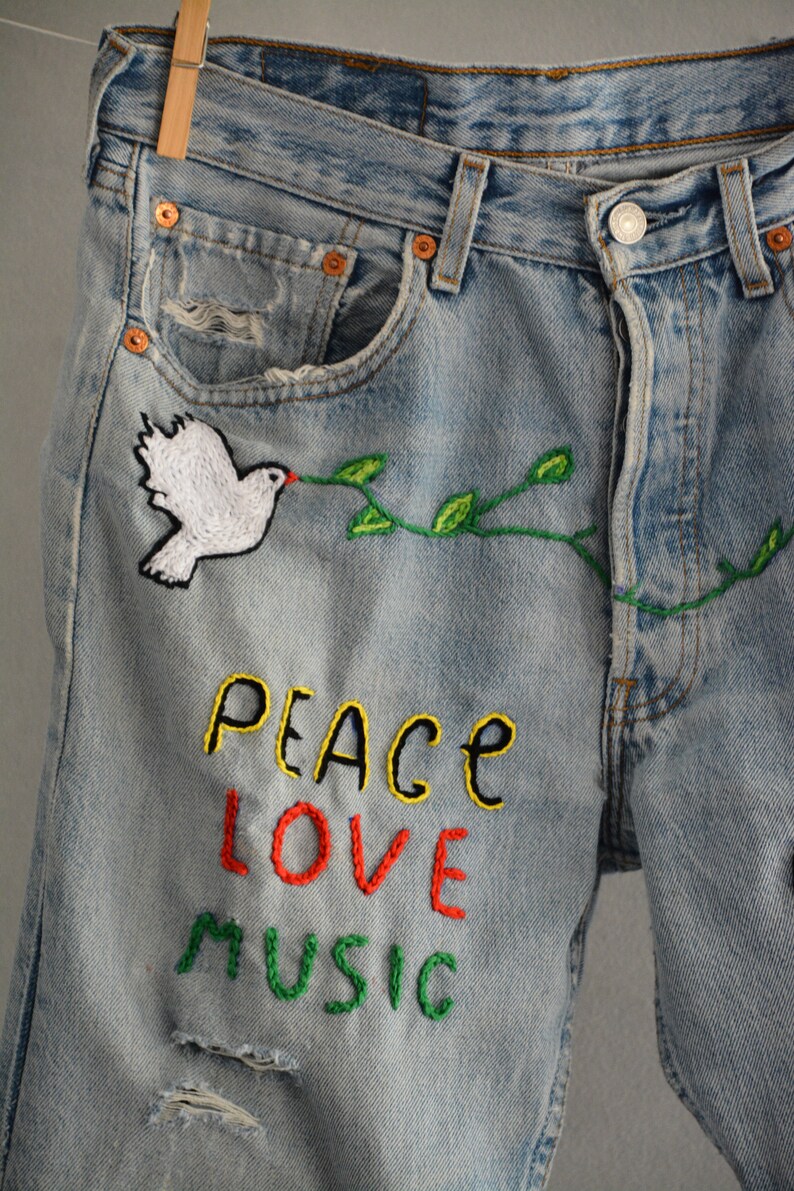 All SIZES High Waist Destroyed Boyfriend Jeans Distressed and | Etsy