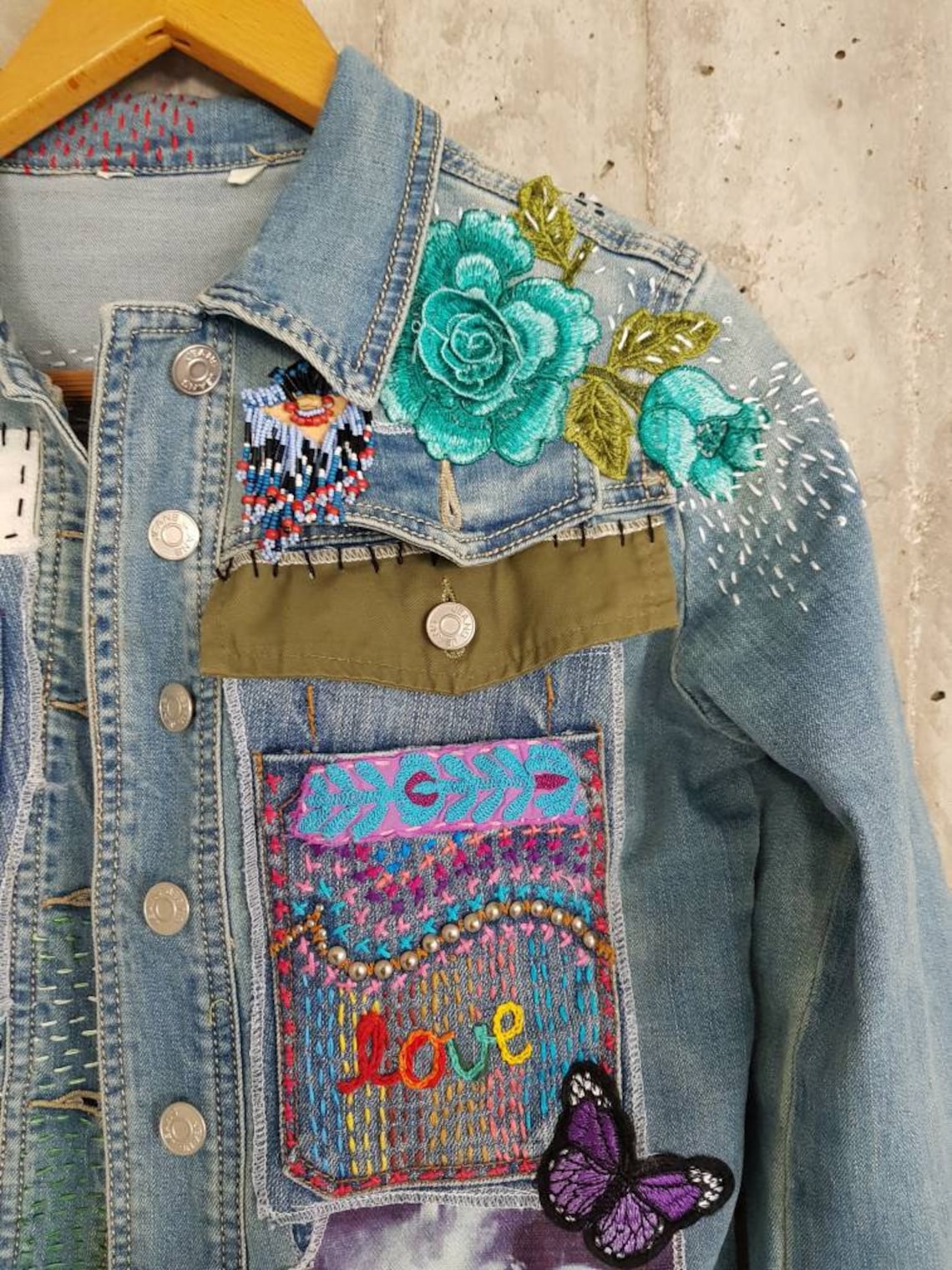 Embroidered Jean Jacket Bride Jean Jacket Custom Jean - Etsy