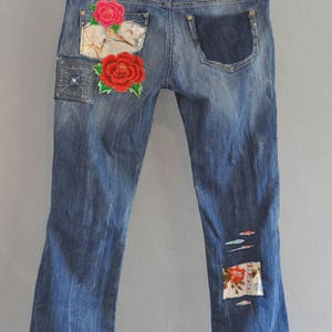 Patched Denim / Patched Jeans / Reworked Vintage Jeans With Patches ...