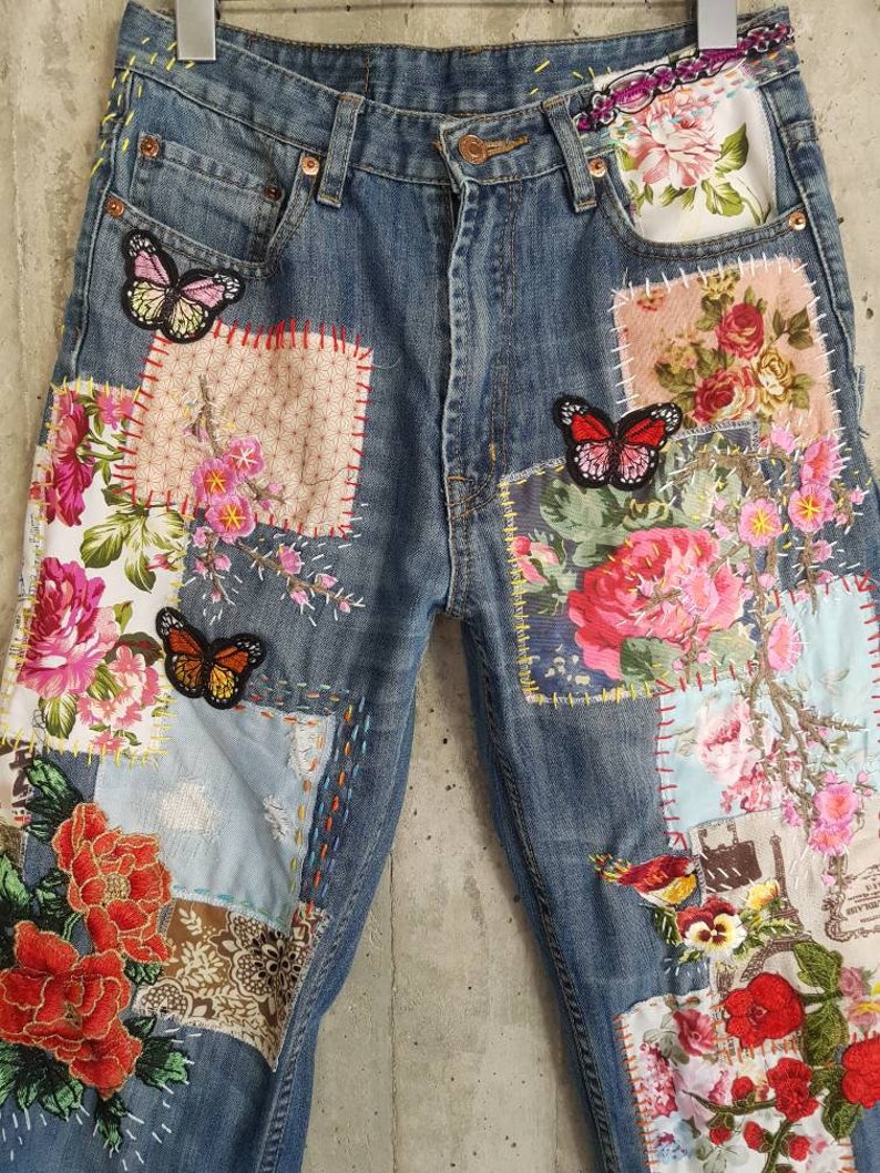 All SIZES High Waist Destroyed Boyfriend Jeans Distressed and | Etsy