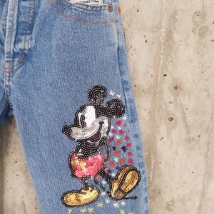 Mickey Mouse Distressed Vintage Boyfriend Jeans/hipster Jeans/all Sizes ...