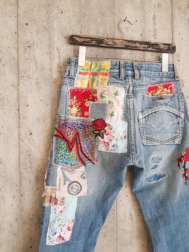 All SIZES High Waist Destroyed Boyfriend Jeans Distressed and - Etsy