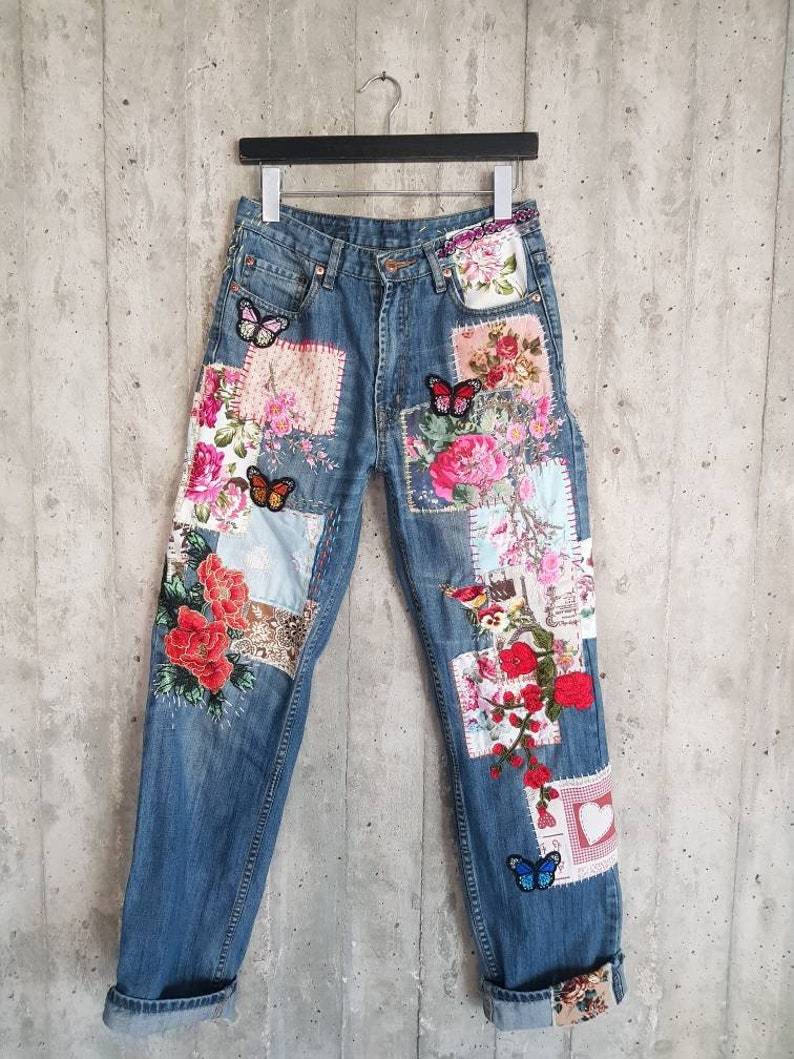 All SIZES High Waist Destroyed Boyfriend Jeans Distressed and | Etsy