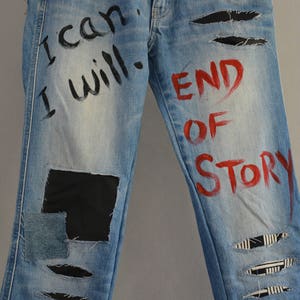 All SIZES High Waist Destroyed Boyfriend Jeans Distressedpatched Jeans ...