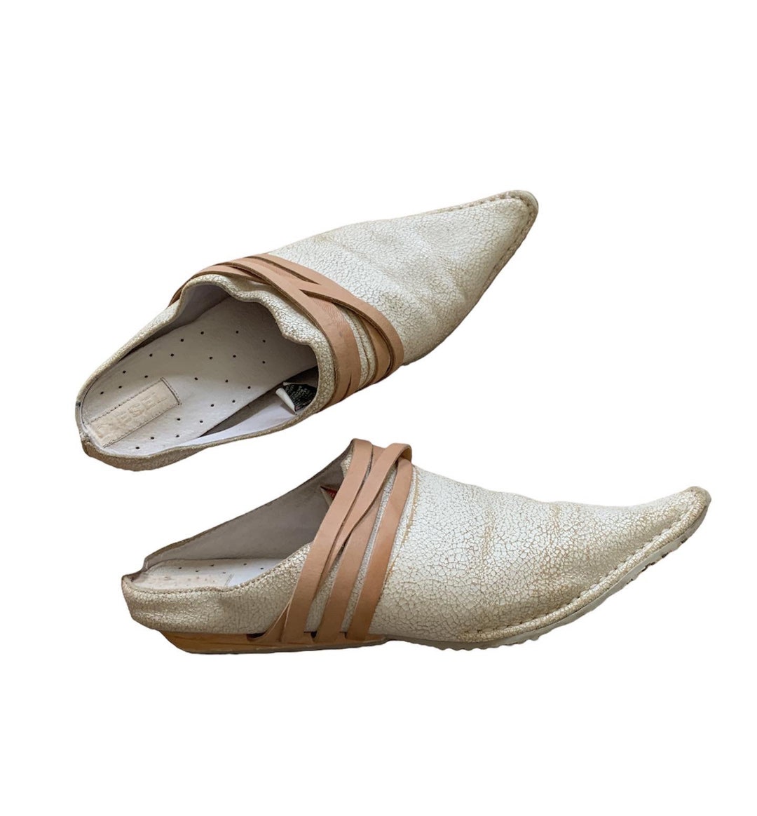 Diesel Vintage Y2k Leather Mules Beige off White Slides Clogs - Etsy