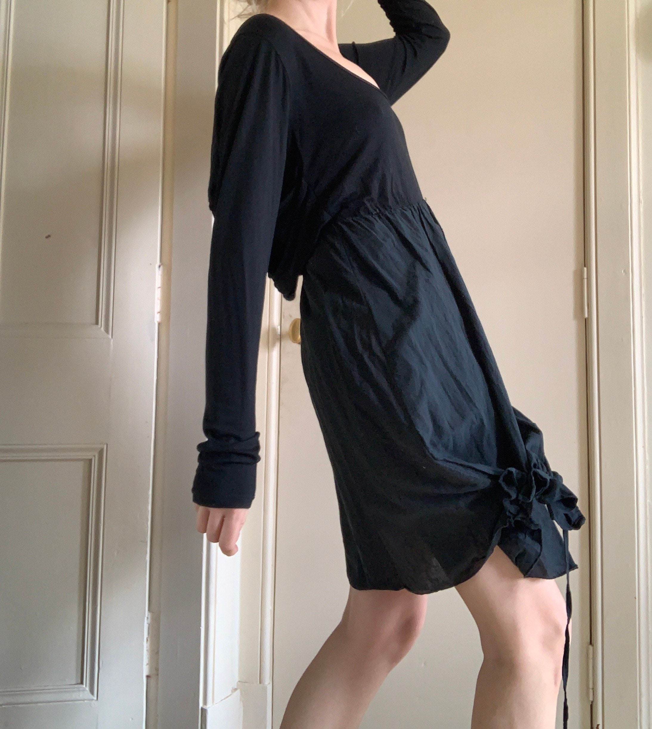 Y2k Early 2000 Vintage Made in Italy Deconstructed Black Dress ...
