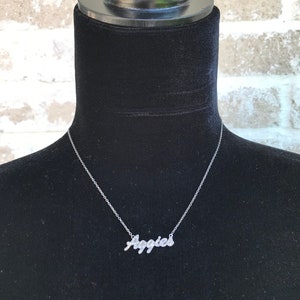 Ulka Rocks Aggies Pave Diamond Necklace, Aggie Gift, Aggie Necklace ...