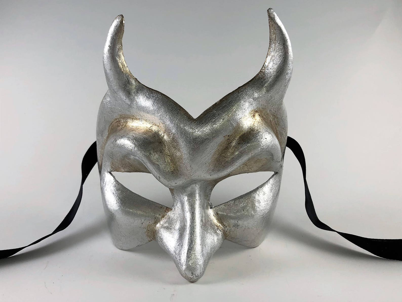 Venetian Devil Masquerade Mask, Silver Devil Mask - Etsy