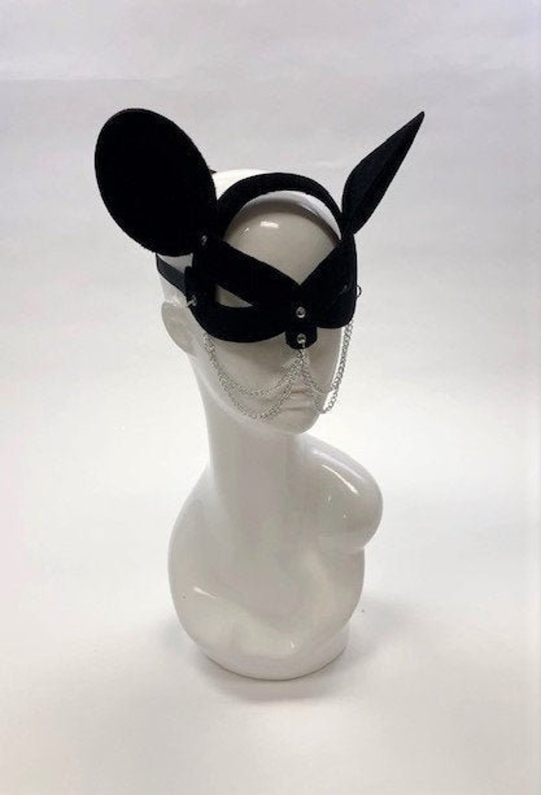 Erotic Mistress Boudoir Mouse Mask– Black Velveteen With Chain - Etsy