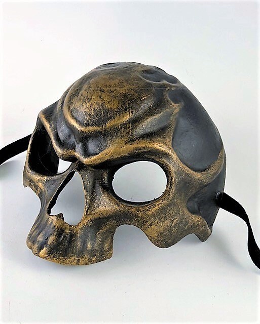 Venetian Skull Mask Fuoco Bronze With Black Shading - Etsy