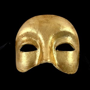 Venetian Mezzo Volto, Half Face Mask Gold Leaf - Etsy